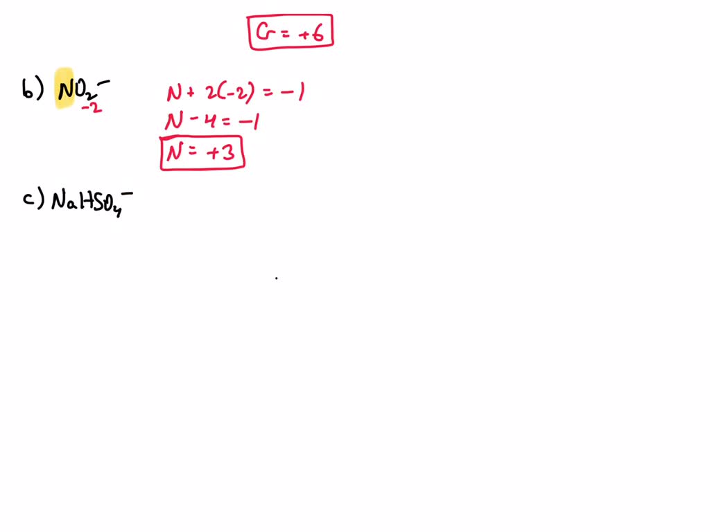 SOLVED:Determine the oxidation number of the boldface element in these substances and ions. a ...