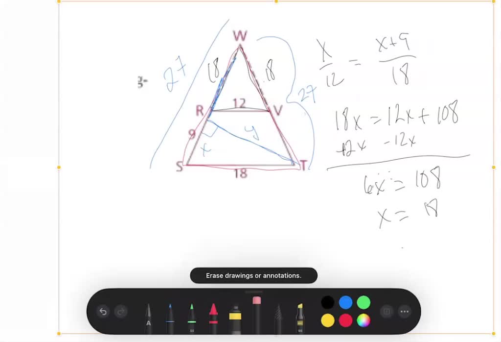 SOLVED:RSTV is an isosceles trapezoid with RS=9, RV=12, and ST=18 Find ...