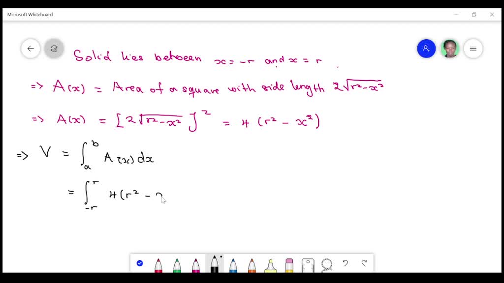 The base of S is the triangular region with vertices ( 0,0 ) . ( 1,0 ) , and ( 0,1 ) . Cross ...