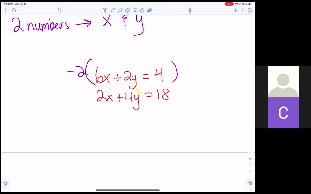 SOLVED:In the following exercises, translate to a system of equations and solve the system. Six ...