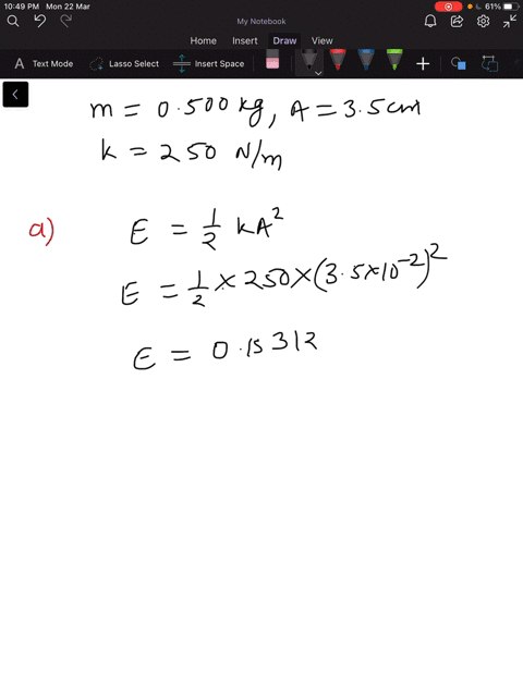 SOLVED:An object-spring system oscillates with an amplitude of 3.5 ...