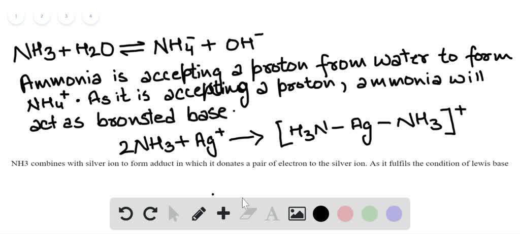 Explain how ammonia can function both as a Brønsted base and as a Lewis ...