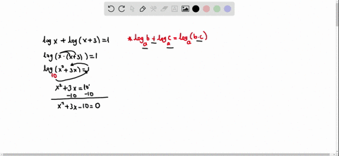 SOLVED:If a real solution does not exist, so state. log(x+3)+logx=log16