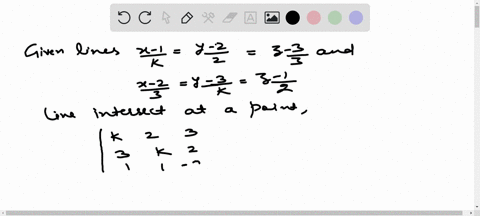 SOLVED:The line passing through the points (5,1, a) and (3, b,, 1 ...