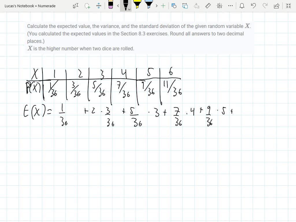Solved Calculate The Expected Value The Variance And The Standard