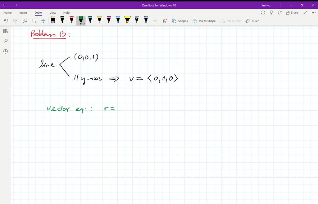 SOLVED:The line through (0,0,1) parallel to the y -axis