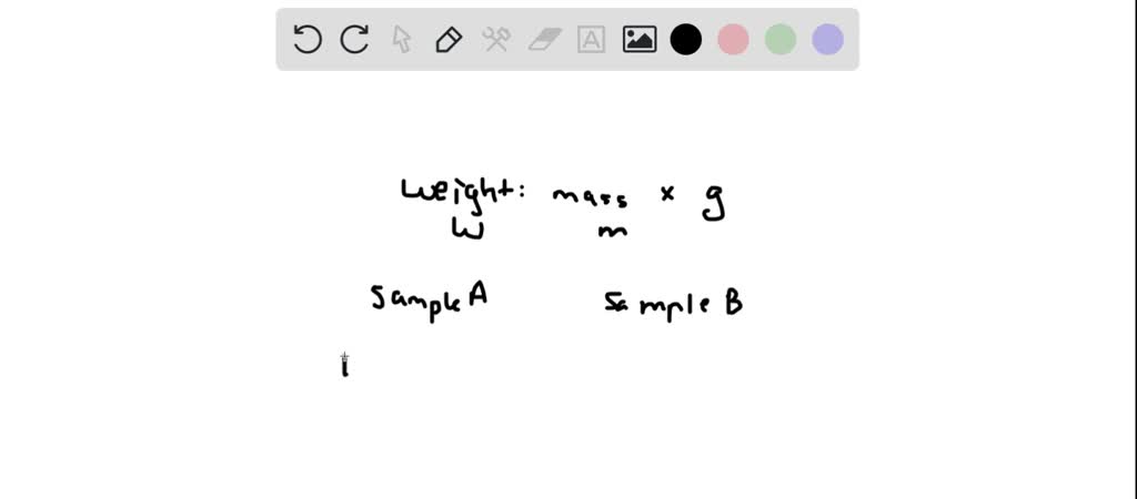 Two samples are weighed under identical conditions in a laboratory ...