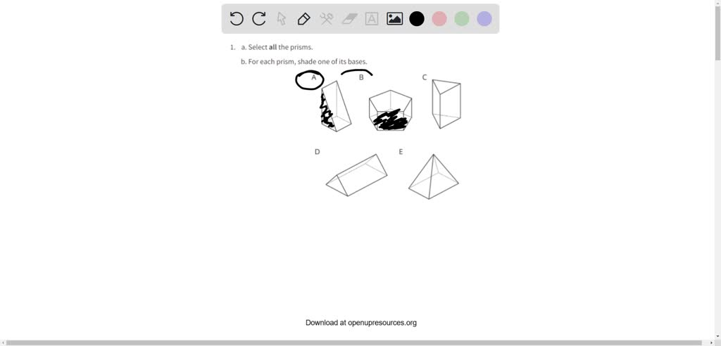 SOLVED:a. Select all the prisms. b. For each prism, shade one of its bases.