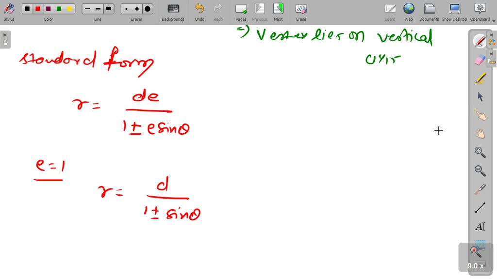 SOLVED Write Polar Equation Of Parabola With Focus At The Origin And Vertex 3 7 2 