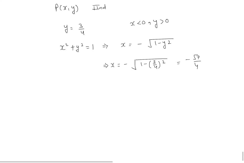 SOLVED:Let P(x, y) denote the point where the terminal side of angle θ ...