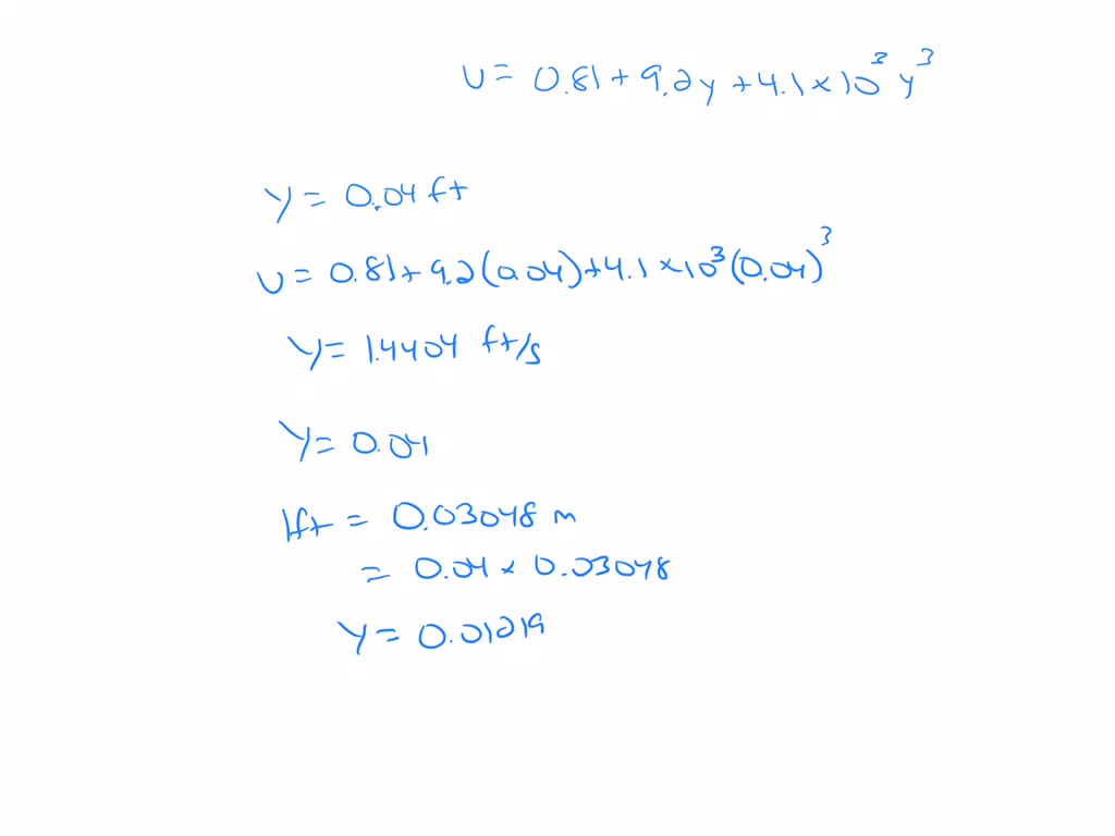 Water flows near a flat surface and some measurements of the water velocity, u, parallel to the ...