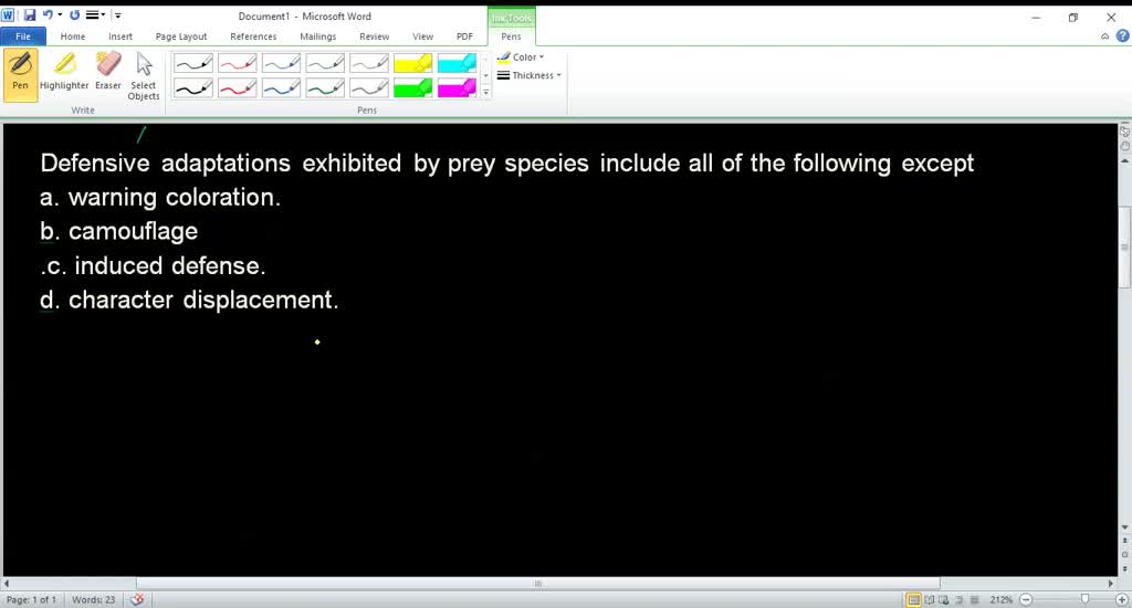 ⏩SOLVED:Defensive adaptations exhibited by prey species include all ...