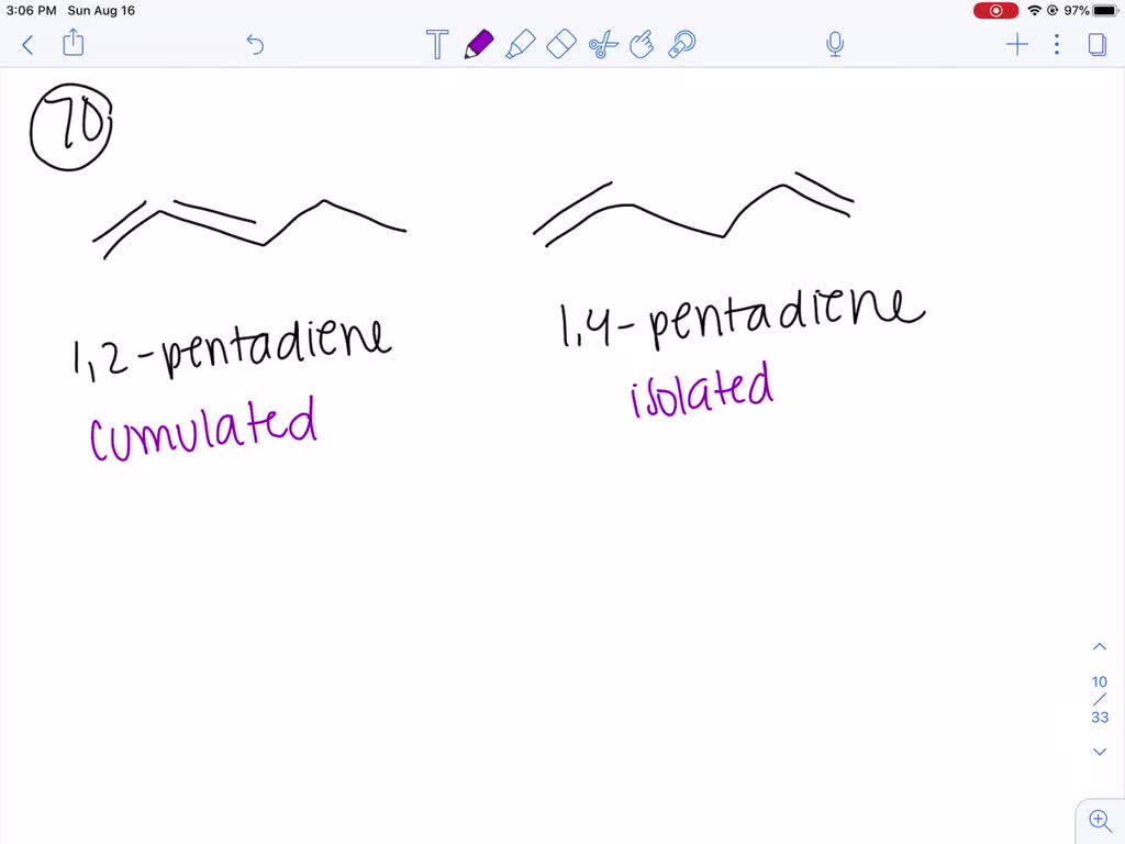 SOLVED:Which compound would you expect to have the greater heat of hydrogenation: 1,2-pentadiene ...