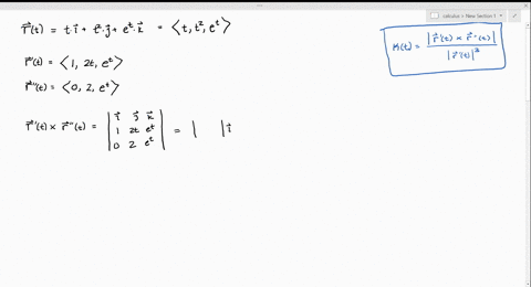 ⏩SOLVED:Use Theorem 10 to find the curvature. 𝐫(t)=t 𝐢+t^2 𝐣+e^' 𝐤 ...