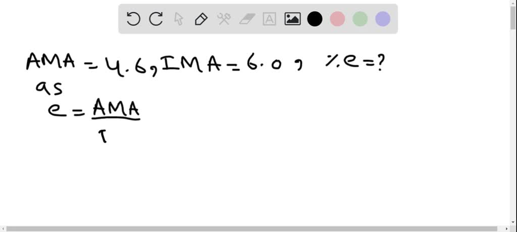 ⏩SOLVED:If the AMA of a ramp is 4.6 and its IMA is 6.0, what is its ...