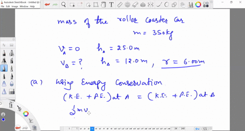 A 350-kg roller coaster car starts from rest at point A and slides down ...