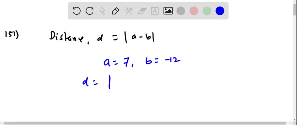 SOLVED:The formula d=|b-a| gives the distance between any two points on ...