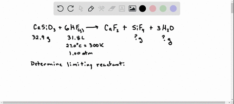SOLVED:Consider the unbalanced chemical equation below: CaSiO3(s)+HF(g ...