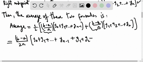 SOLVED:(a) Verify that the average of the left and right end-point ...
