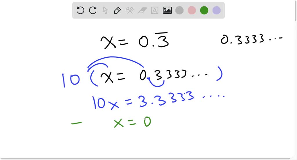 SOLVED:Write each repeating decimal as a fraction. 0 . 3 SOLVED:Write each repeating decimal as a fraction. 0 . 3