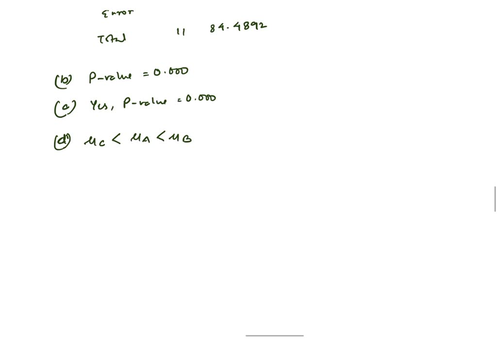 SOLVED: A randomized block design was used to compare the mean responses for three treatments ...