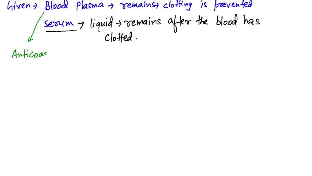 ⏩SOLVED:What is the difference between blood plasma and blood serum ...