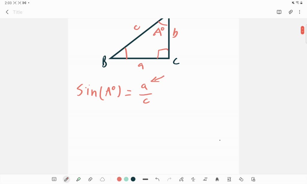 A B C is a triangle with a right angle at C . The sides opposite angles ...