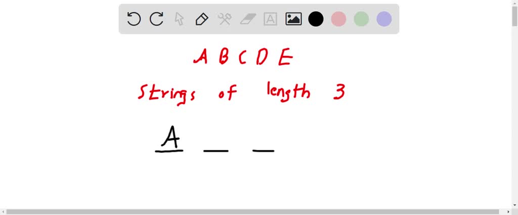 SOLVED:The letters ABCDE are to be used to form strings of length 3 ... SOLVED:The letters ABCDE are to be used to form strings of length 3 ...
