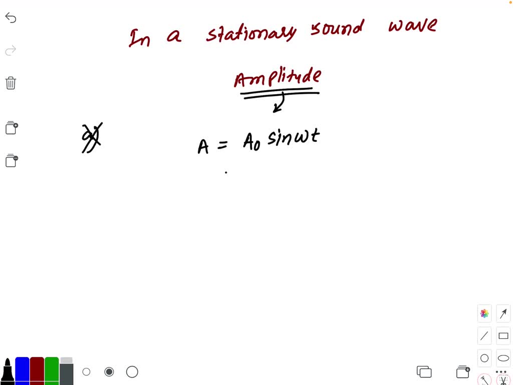 SOLVED:In a stationary sound wave produced in air (a) each air particle ...