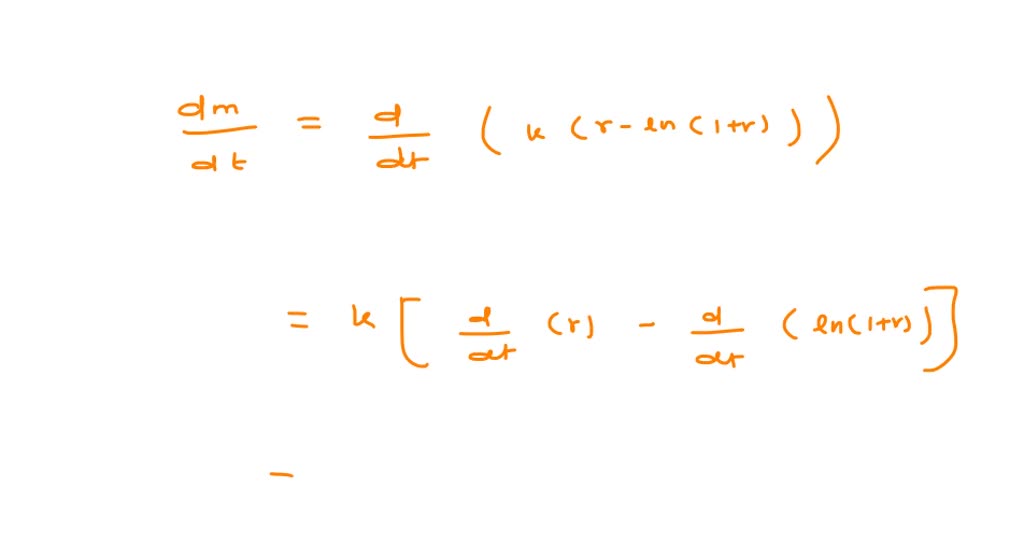 SOLVED:The mass of a circular oil slick of radius r is M= K(r-ln(1+r ...