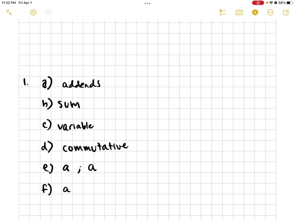 SOLVED:a. The numbers being added in an addition problem are called the ...