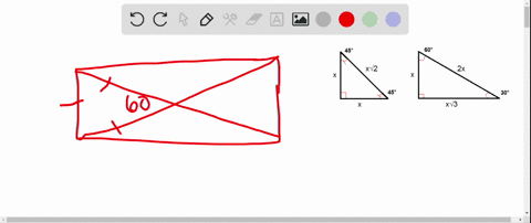 ⏩SOLVED:The diagonals of a rectangle are 12 inches long and… | Numerade