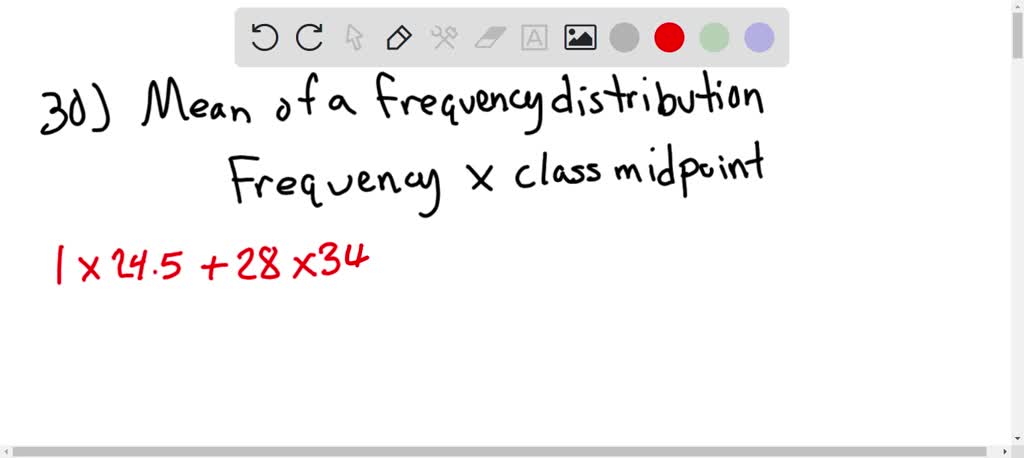 SOLVED:Find the mean of the data summarized in the given frequency distribution. Also, compare ...