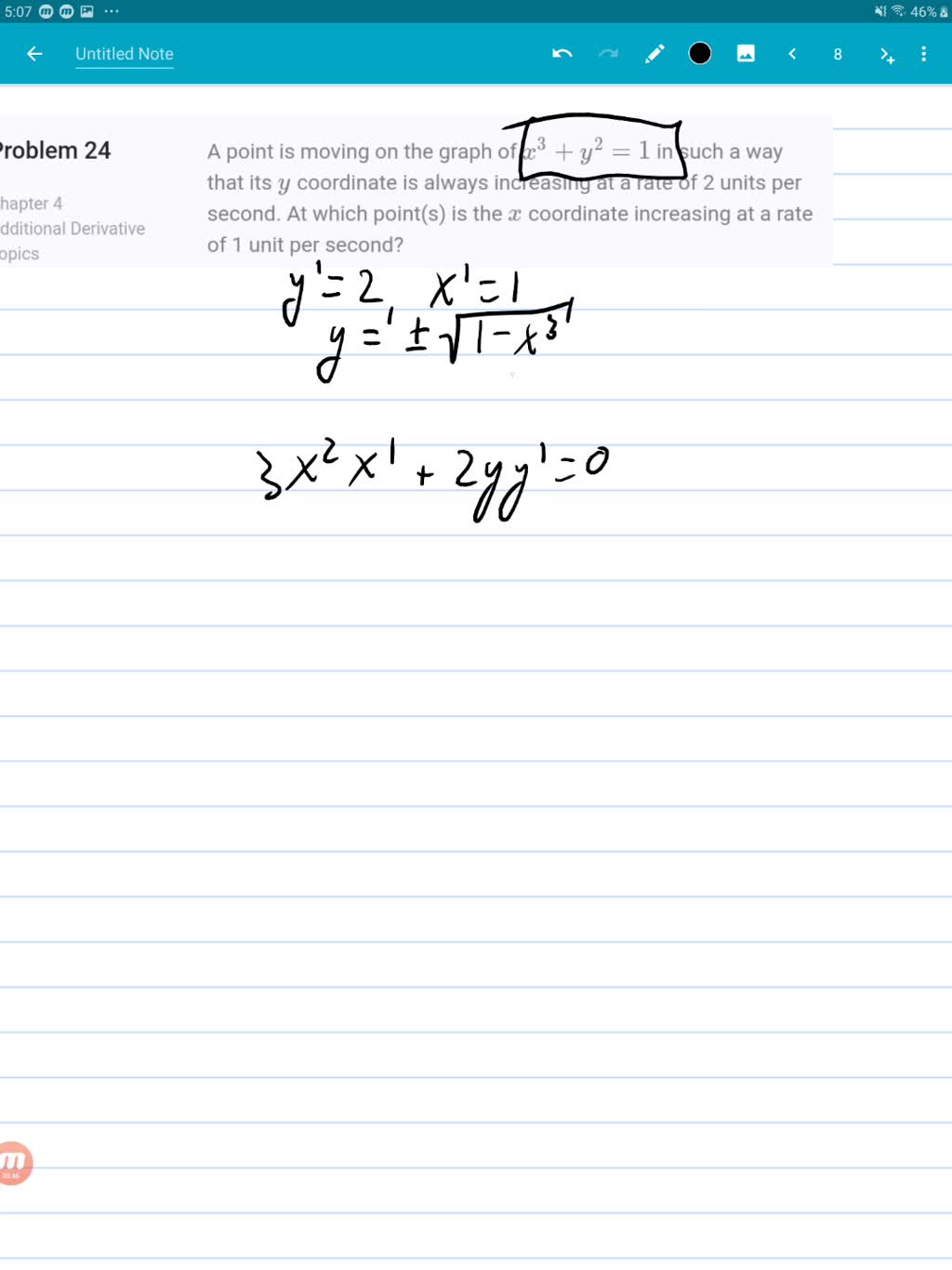 SOLVED A Point Is Moving On The Graph Of X 3 y 2 1 In Such A Way That
