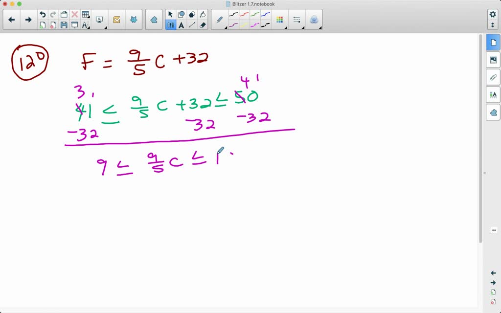 SOLVED:The formula for converting Celsius temperature, C, to Fahrenheit ...