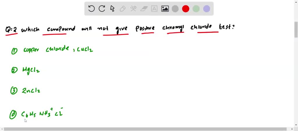 SOLVED:Which compound will not give positive chromyl chloride test? (1 ...