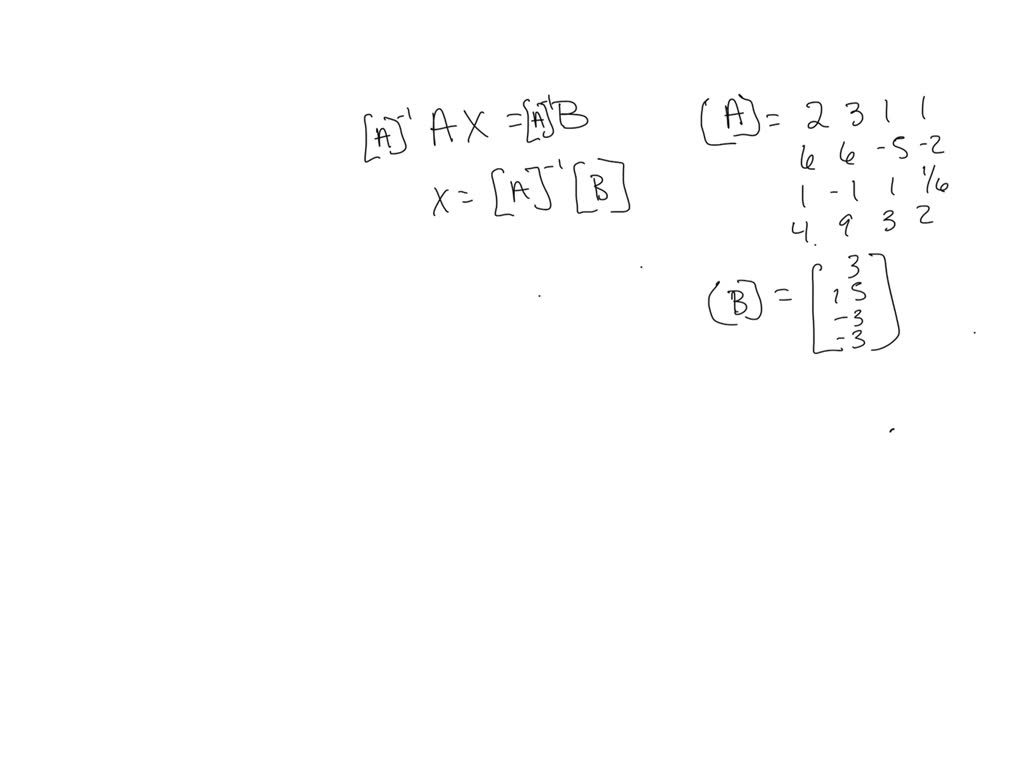 SOLVED:(a) Compute the inverse of the coefficient matrix for the system ...