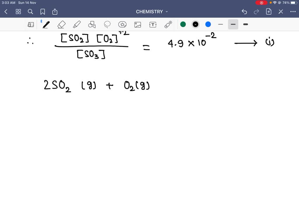 SOLVED:The equilibrium constant for the reaction SO3( g) ⇌SO2( g)+1 / 2 ...
