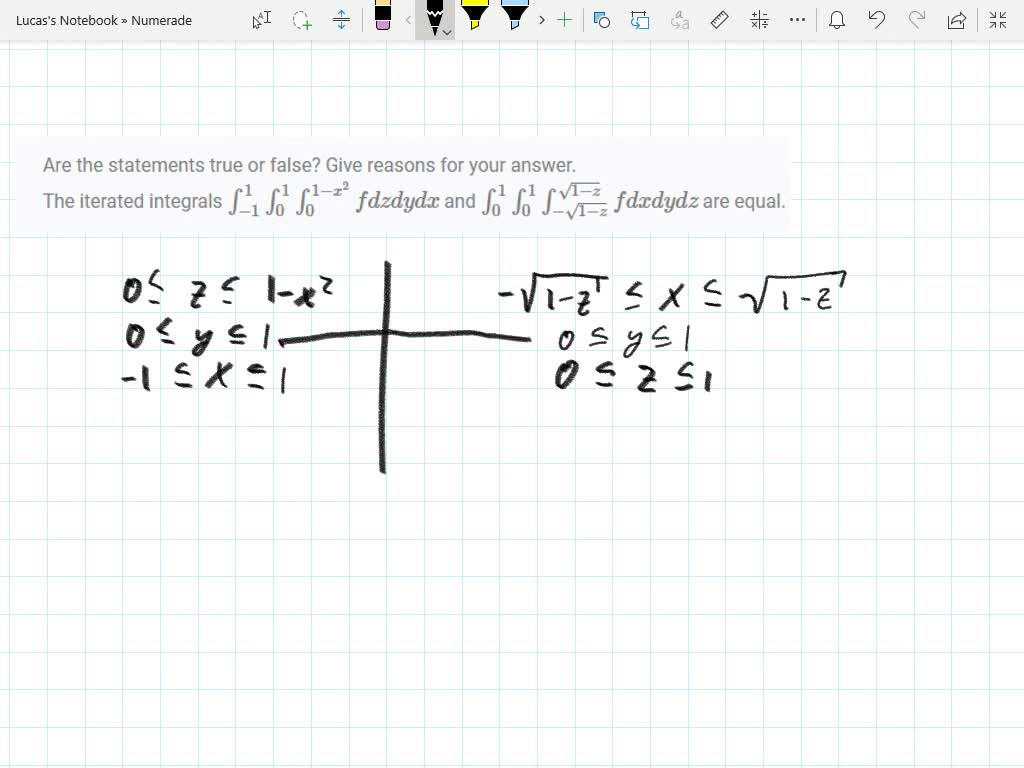 SOLVED:Explain if the following equality is true or false without ...