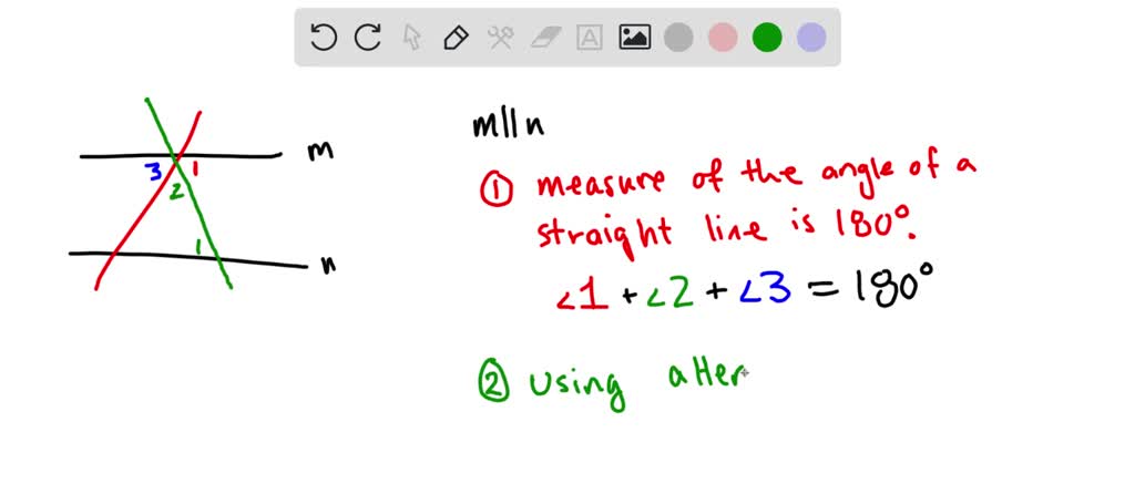 SOLVED:Angle Sum of a Triangle Use this figure to discuss why the ...