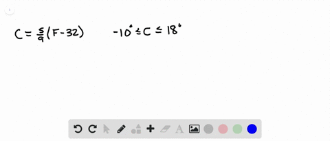 SOLVED:The formula for converting Fahrenheit temperatures to Celsius ...