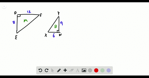 SOLVED:In Exercises 9 and 10 , determine whether the two triangles are similar. If they are ...
