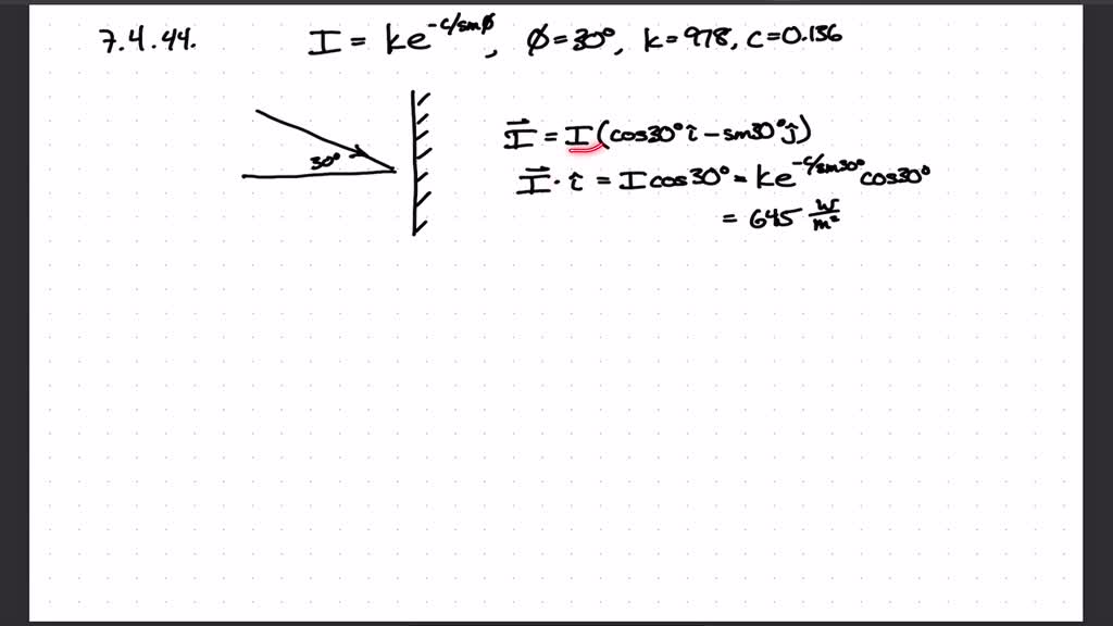 SOLVED:The intensity I of sunlight (in watts/m?) can be calculated ...
