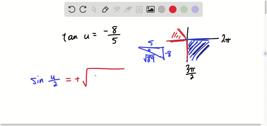 SOLVED:In Exercises 47-52, find the exact values of sin(u / 2) cos(u ...