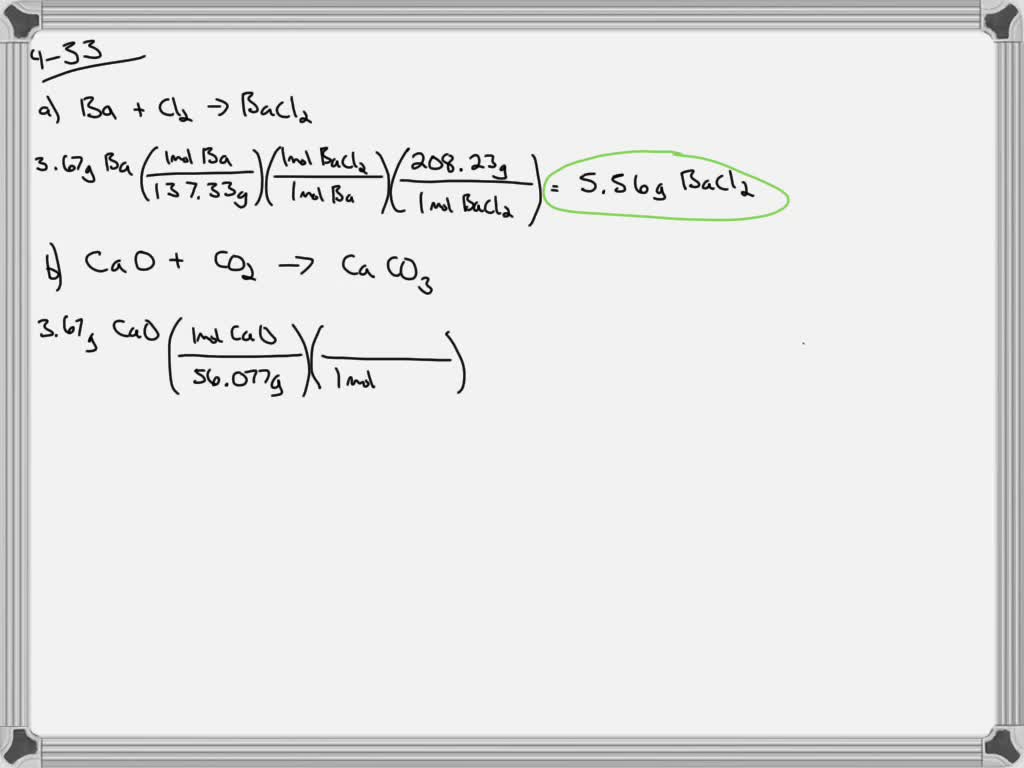 SOLVED:For each of the reactions, calculate the mass (in grams) of the ...