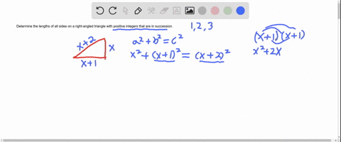 SOLVED:The lengths of the sides of a right triangle are consecutive ...