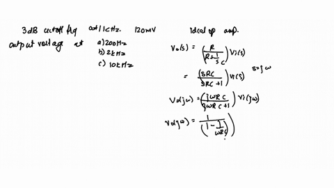 The filter in Fig. 14.85(b) has a 3 -dB cutoff frequency at 1 kHz. If its input is connected to ...