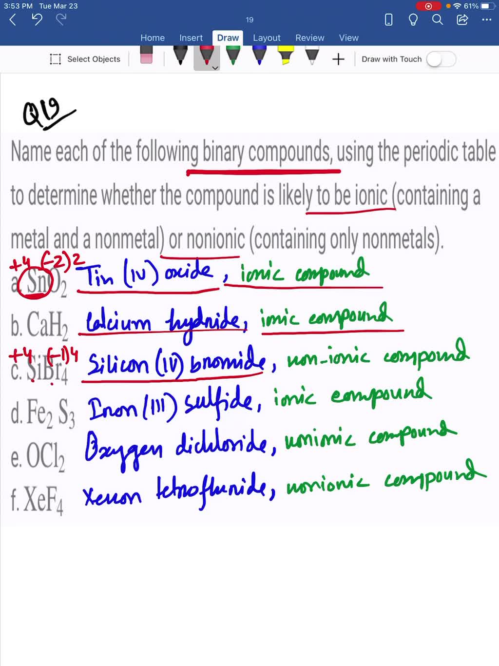SOLVED Name Each Of The Following Binary Compounds Using The Periodic