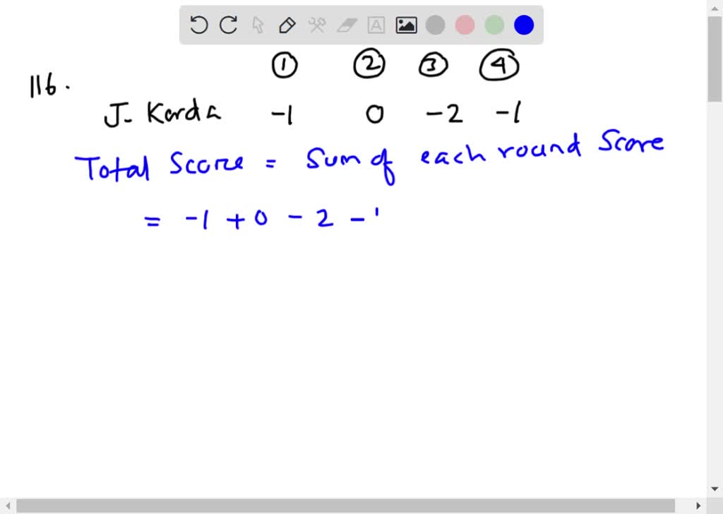 SOLVED:The table gives scores (above or below par-that is, above or ...