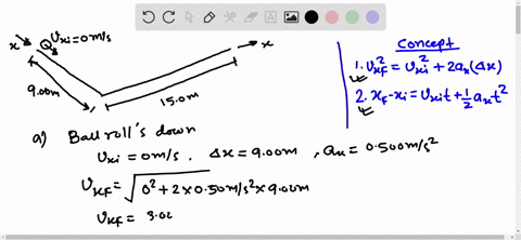 SOLVED: A ball starts from rest and accelerates at 0.500 m / s^2 while ...